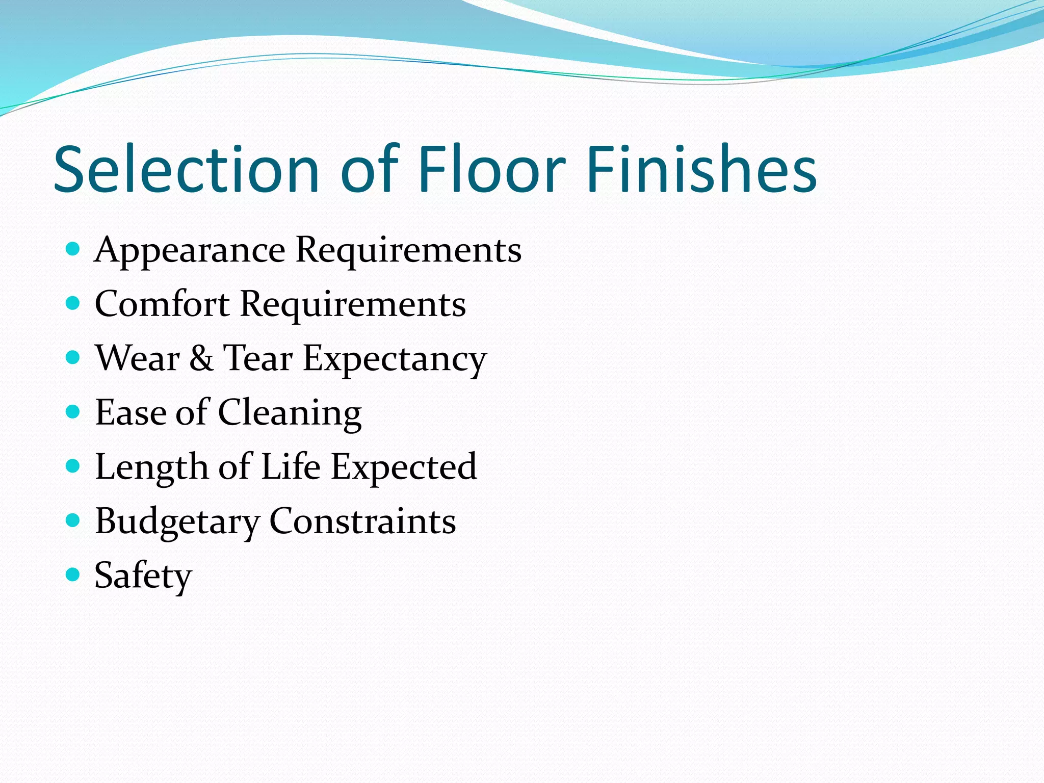 Floor finishes | PPTX