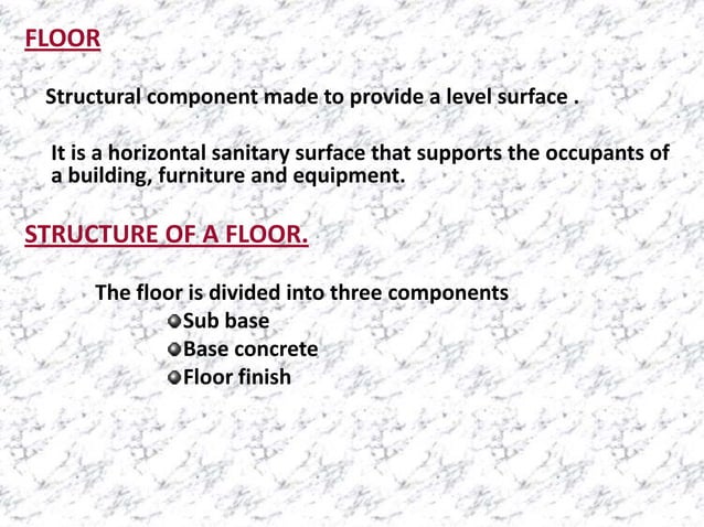 FLOOR FINISHES AND COVERINGS | PPT