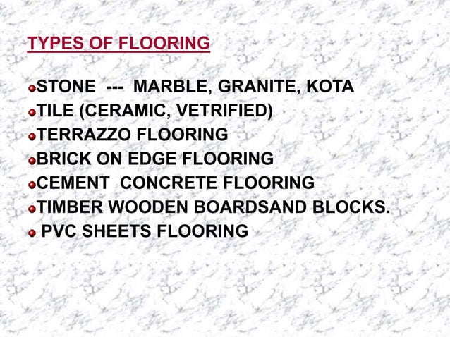 FLOOR FINISHES AND COVERINGS | PPT
