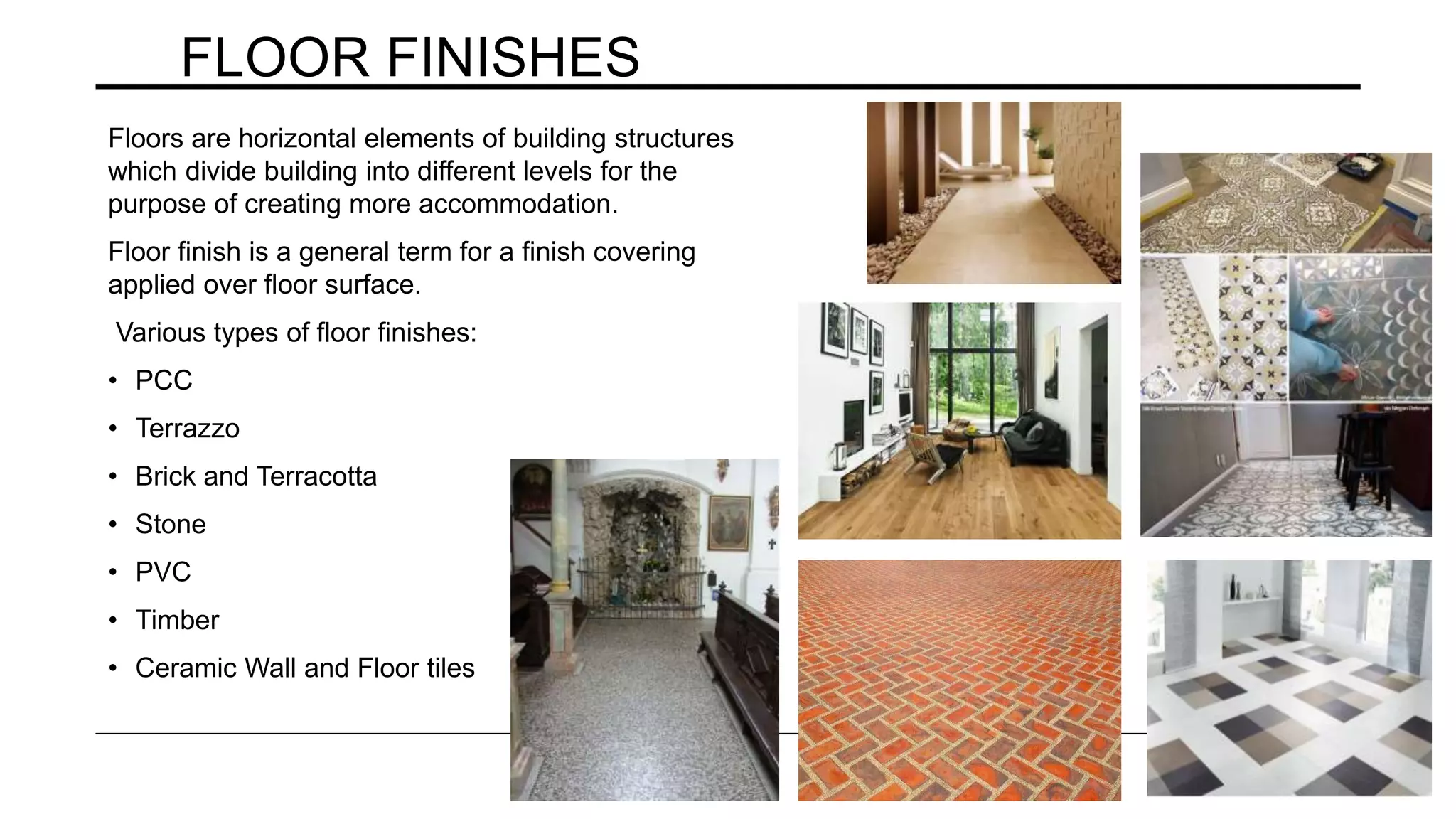 Floor finishes - flooring and finish types | PPTX