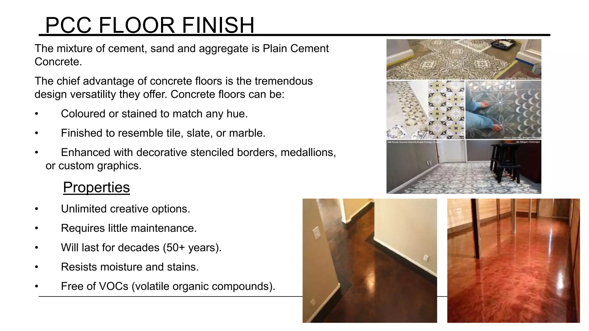 Floor finishes - flooring and finish types | PPTX