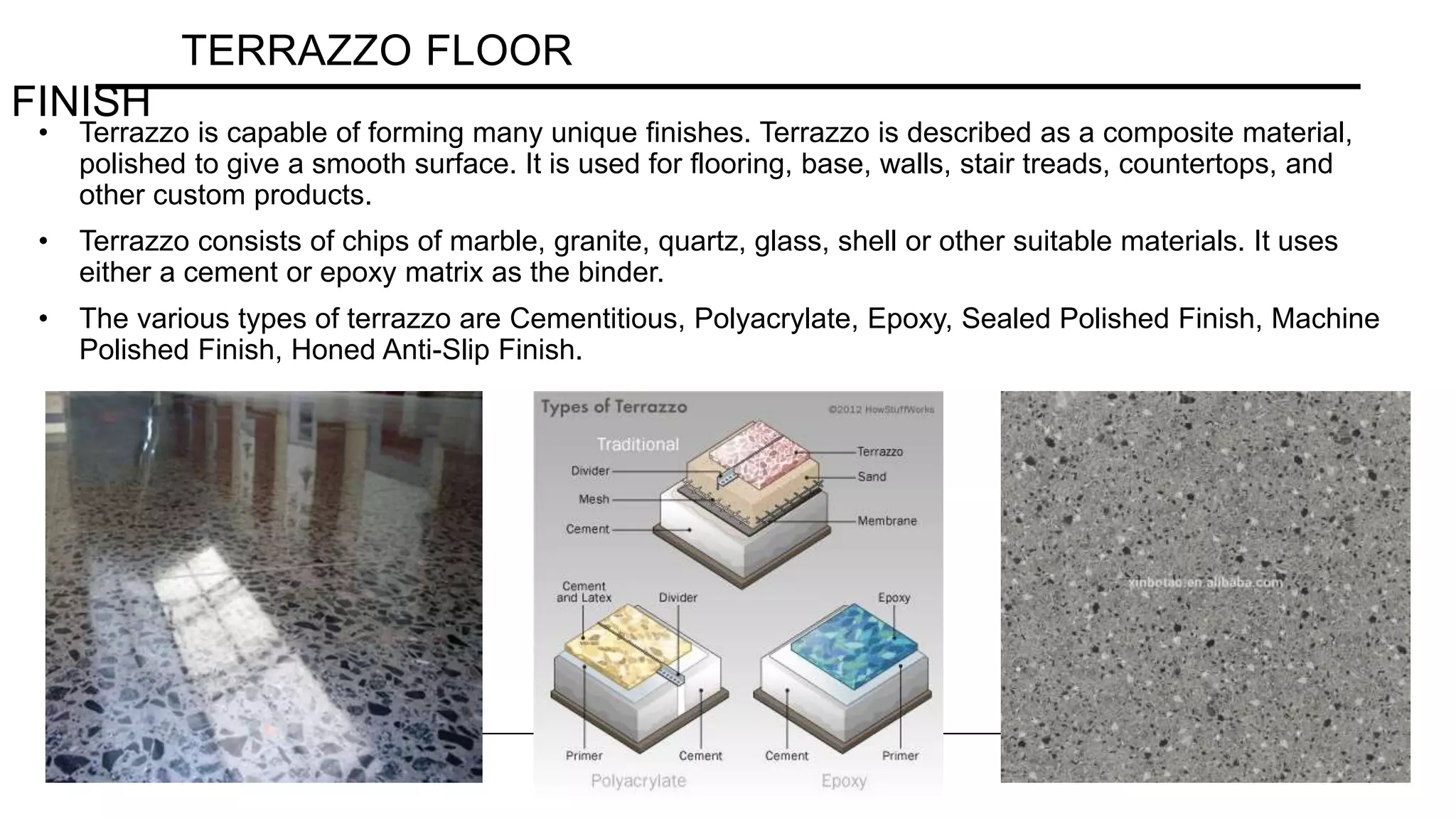 Floor finishes - flooring and finish types | PPTX