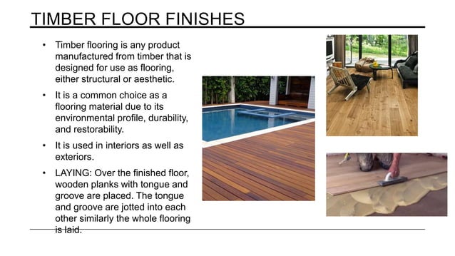 Floor finishes - flooring and finish types | PPTX | Home Improvement | Home & Garden