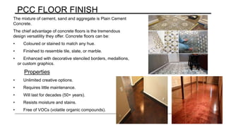 Floor finishes - flooring and finish types | PPTX