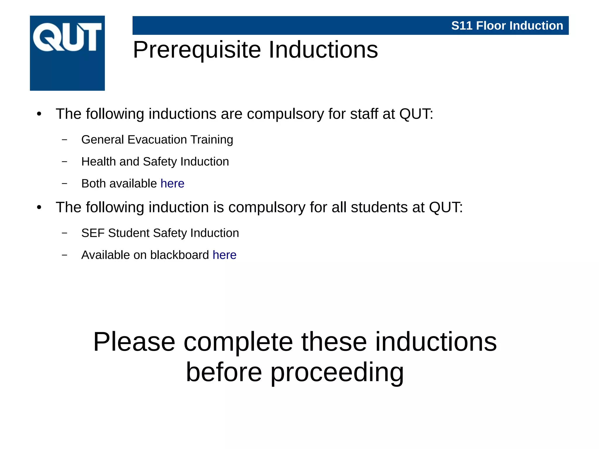Floor induction | ODP