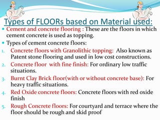 Flooring and types of flooring | PPTX