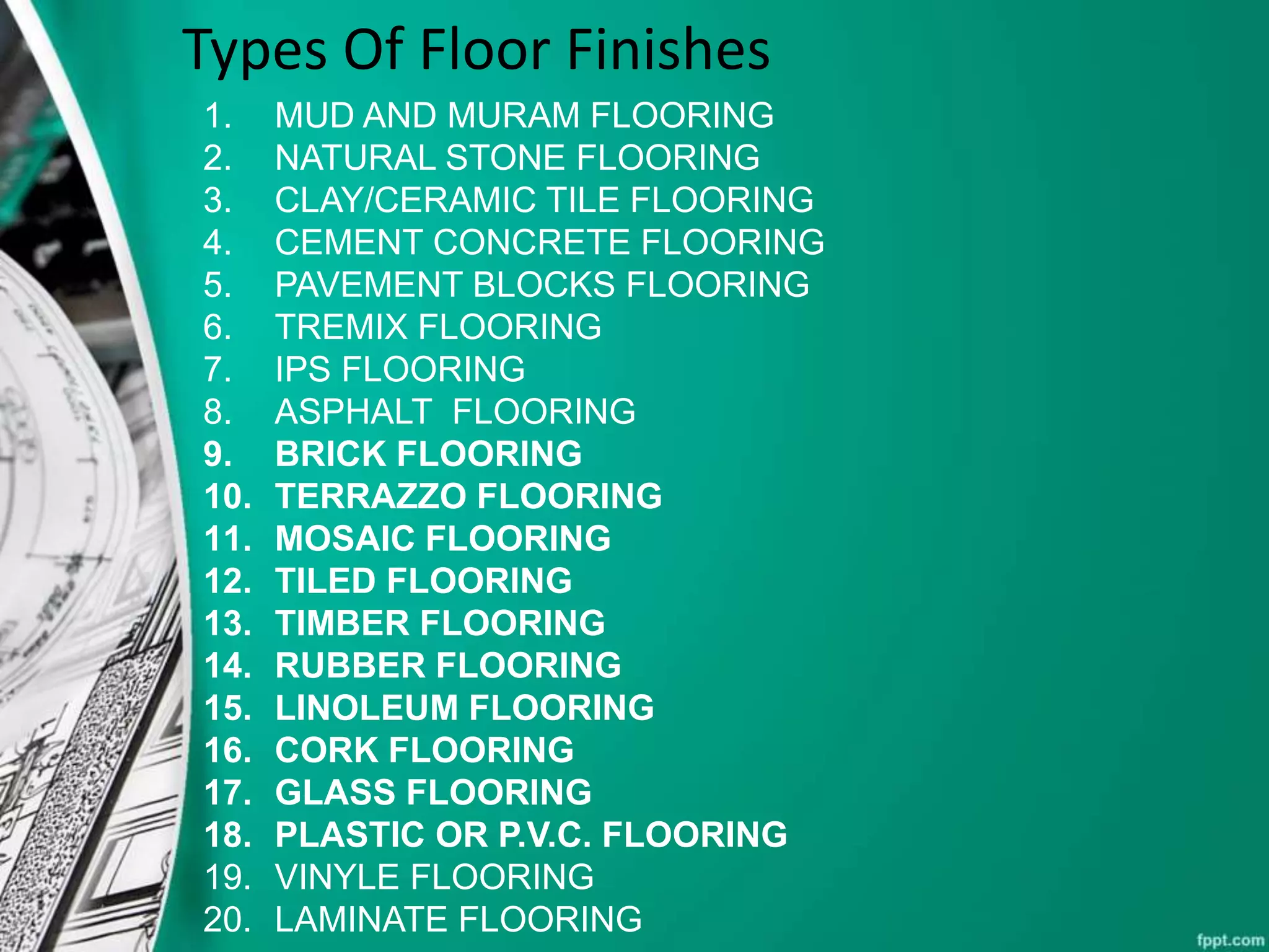 Types Of Flooring | PPSX