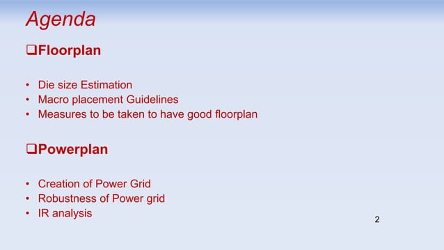 Floorplan, Powerplan and Data Setup, Stages | PDF