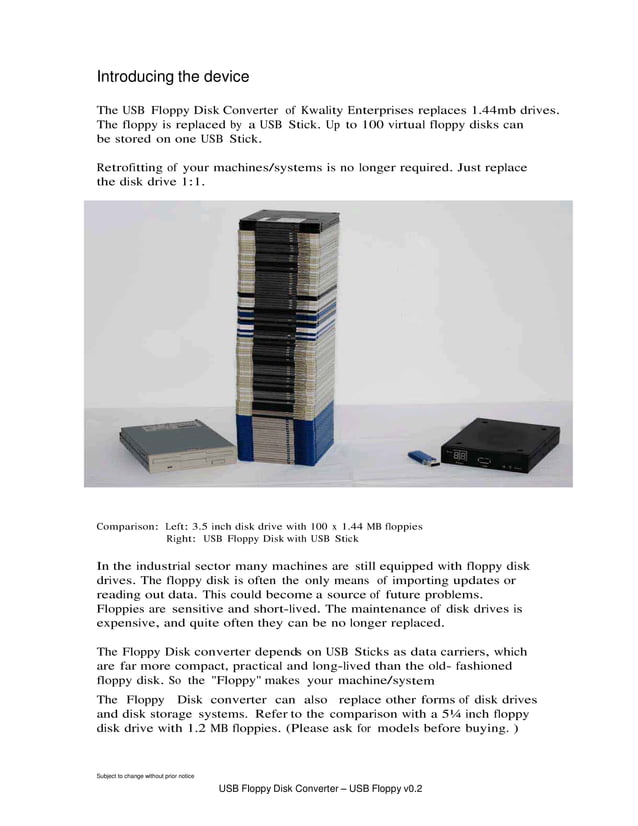 Floppy to usb converter manual | PDF