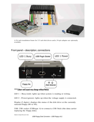 Floppy to usb converter manual | PDF