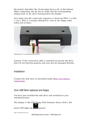 Floppy to usb converter manual | PDF