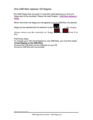 Floppy to usb converter manual | PDF