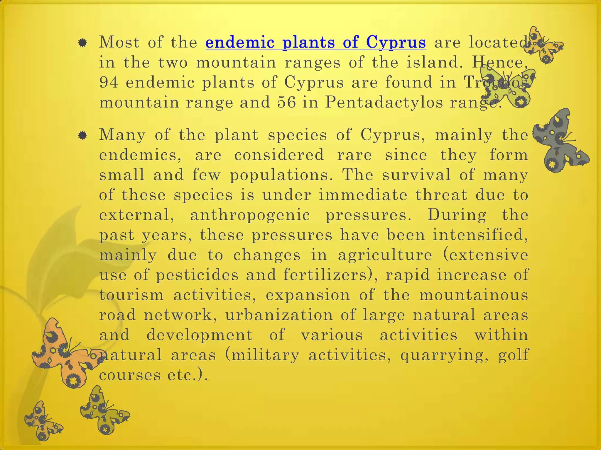 Flora and Fauna of Cyprus Eco Map | PPTX