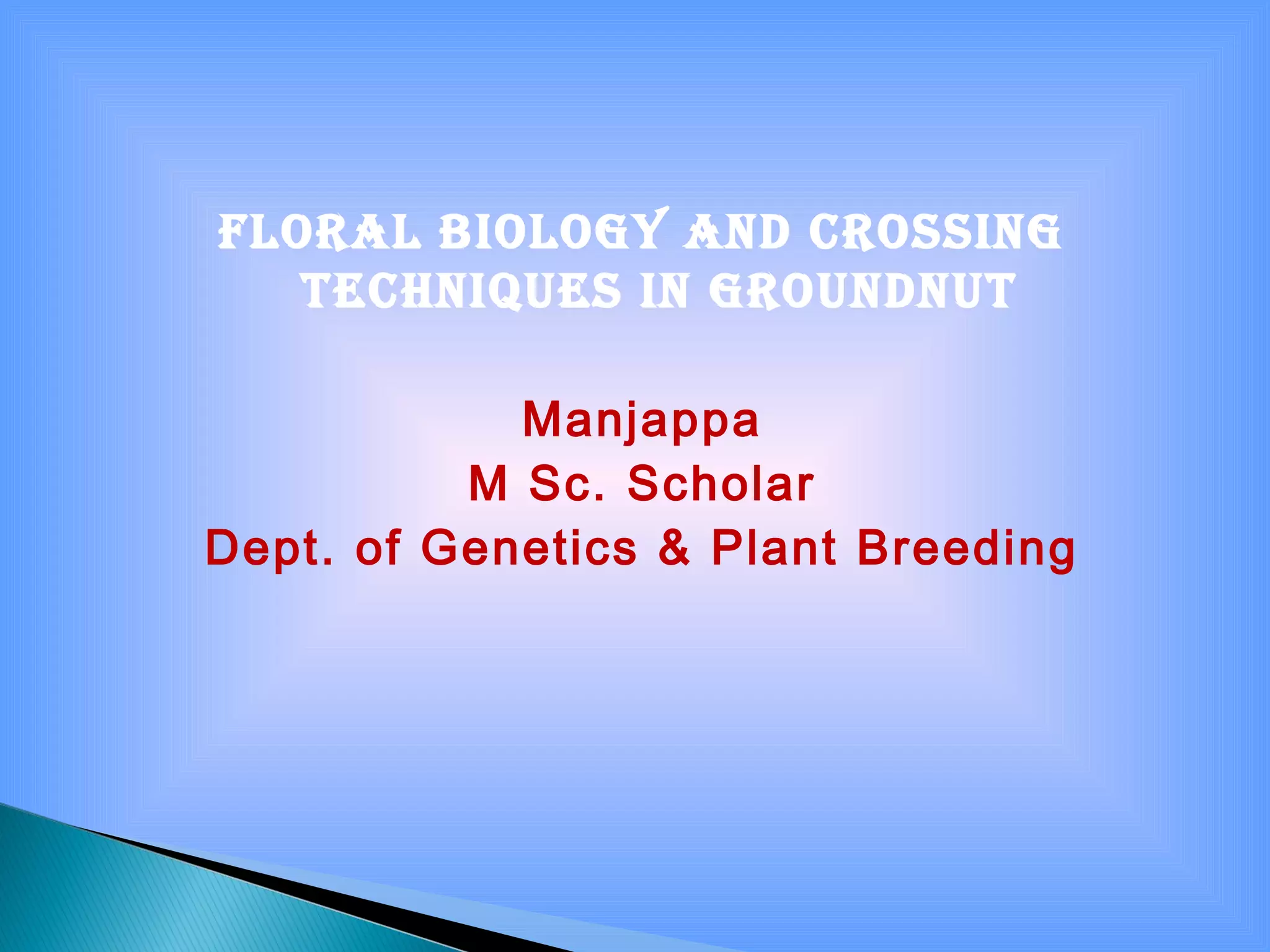 Floral biology and crossing techniques in groundnut | PPS