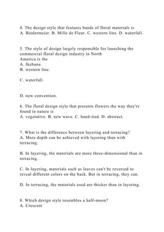 Floral DesignWhen you have completed your exam and rev.docx