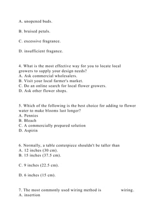 Floral DesignWhen you have completed your exam and rev.docx