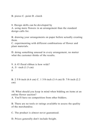 Floral DesignWhen you have completed your exam and rev.docx