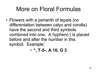 Floral formulas and diagrams | PPT