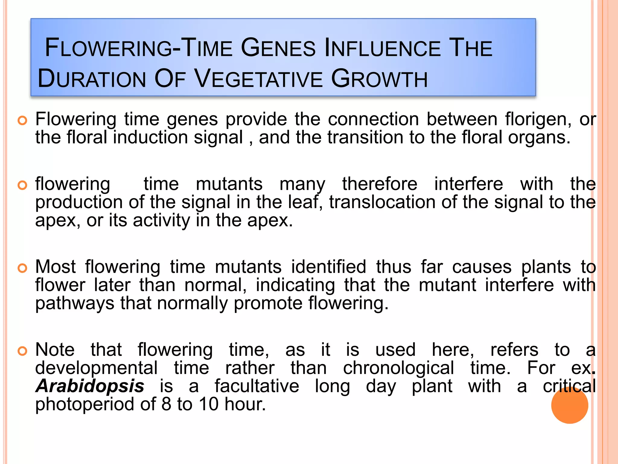 Floral induction and development genetic and molecular analysis | PPTX