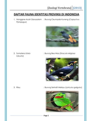 Flora n fauna maskot provinsi di indonesia | PDF