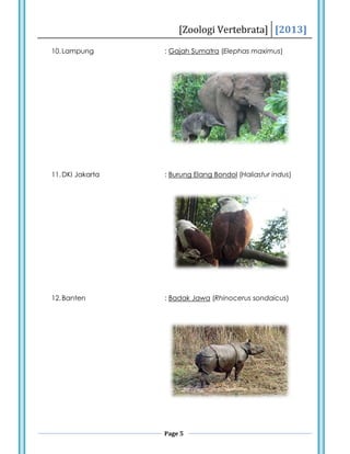 Flora n fauna maskot provinsi di indonesia | PDF