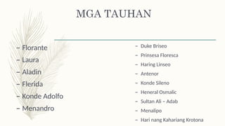 FLORANTE AT LAURA (Panitikan) Power point | PPT