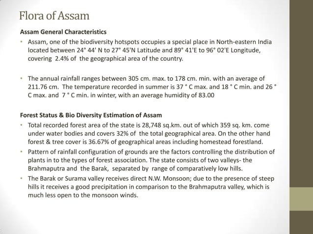 Flora of assam | PPTX