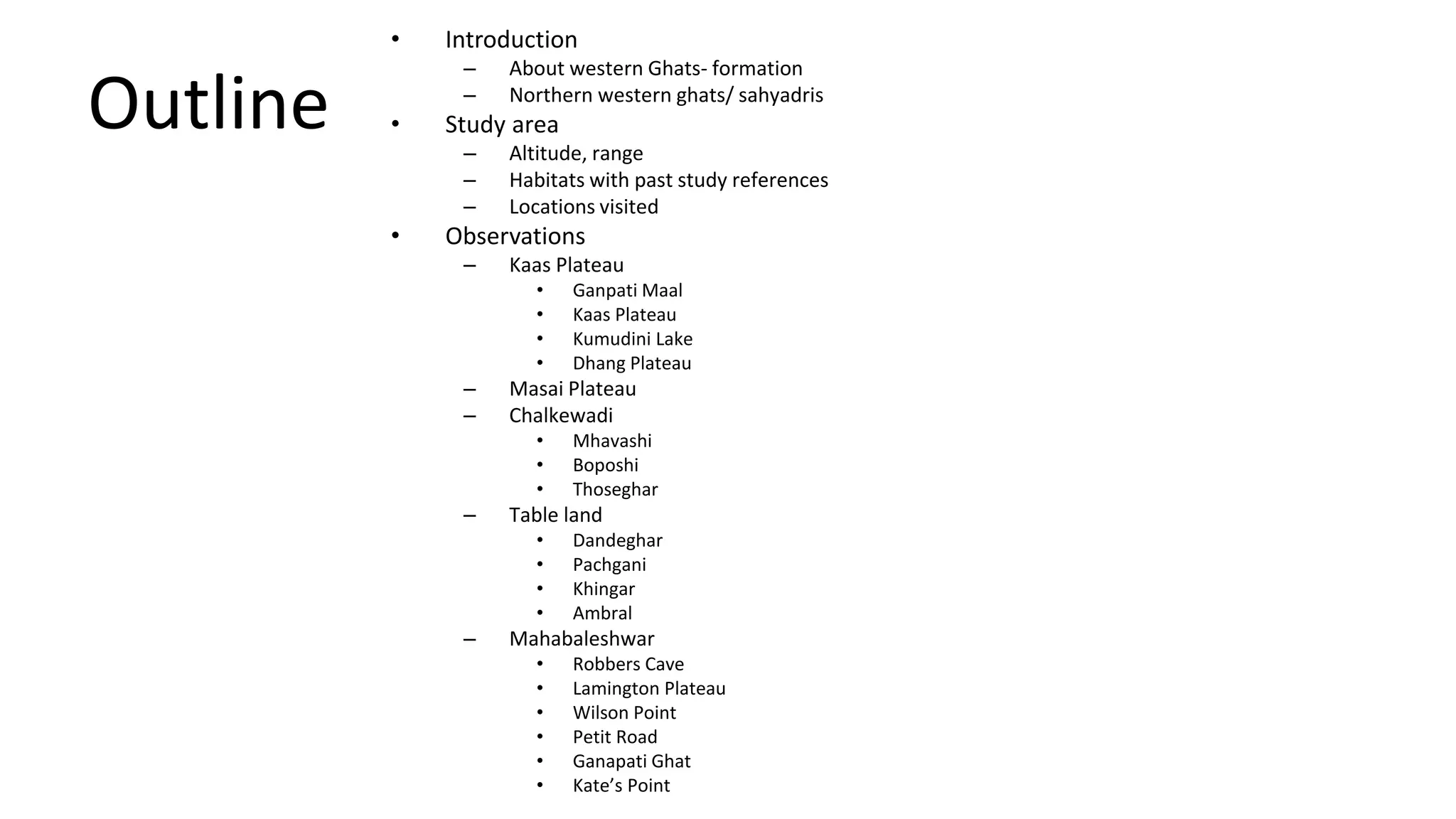 Flora of rocky outcrops of North Western Ghats | PPTX