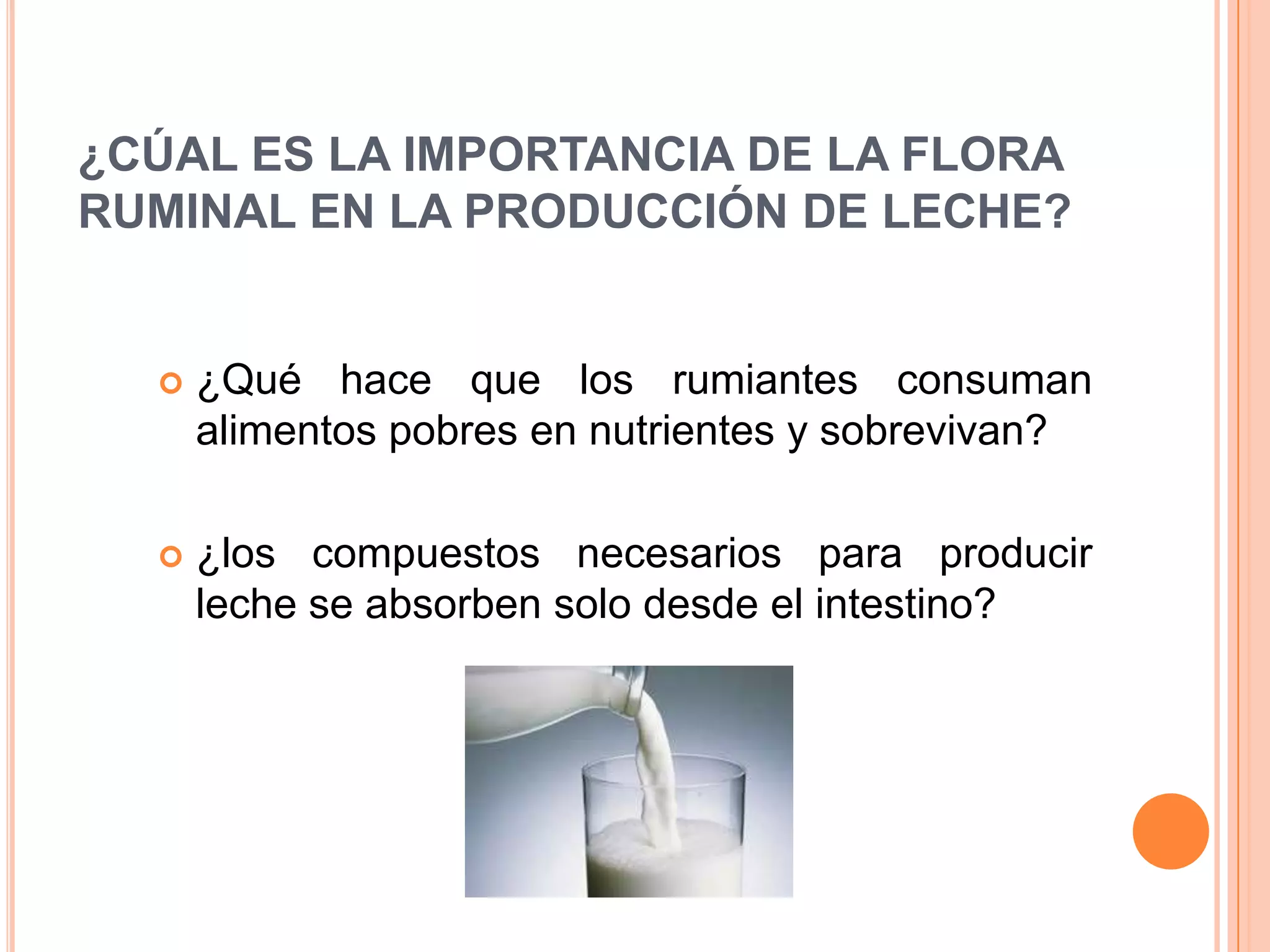 Flora ruminal y producción lactea | PPT