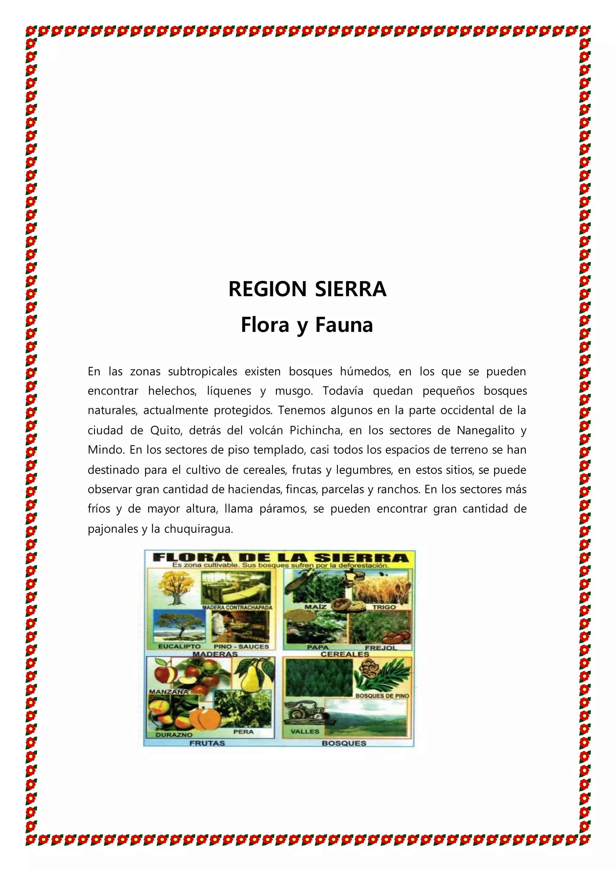 Flora y fauna de las regiones del ecuador | DOCX | South America Travel ...