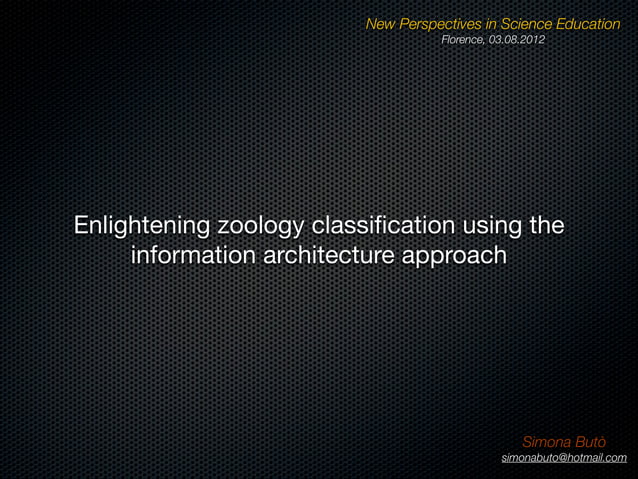 Enlightening zoology classification using the information architecture ...