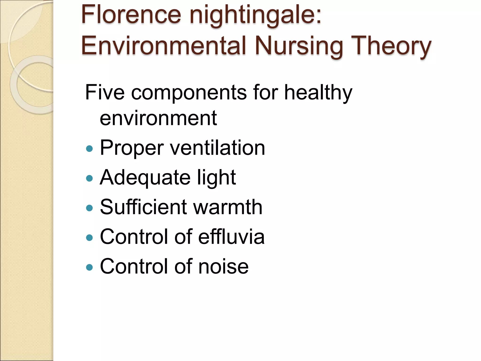 Florence nightingale nursing theory | PPT