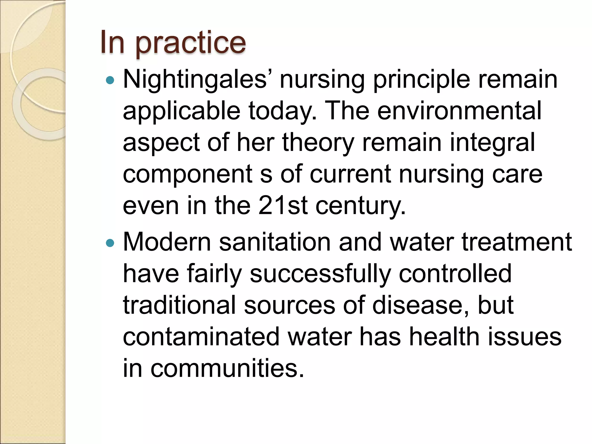 Florence nightingale nursing theory | PPT