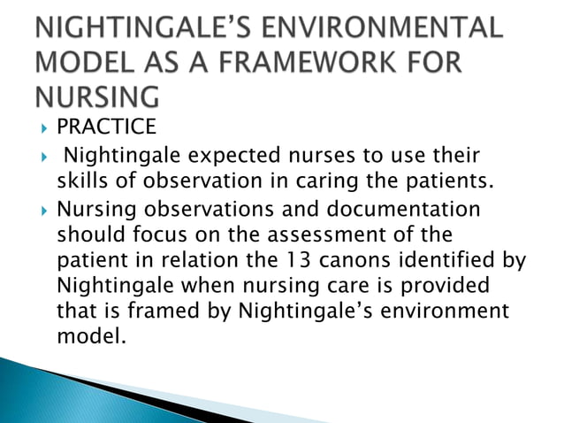Florence nightingale's environmental theory of nursing faisal joel | PPT