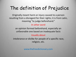 Prejudice Definition