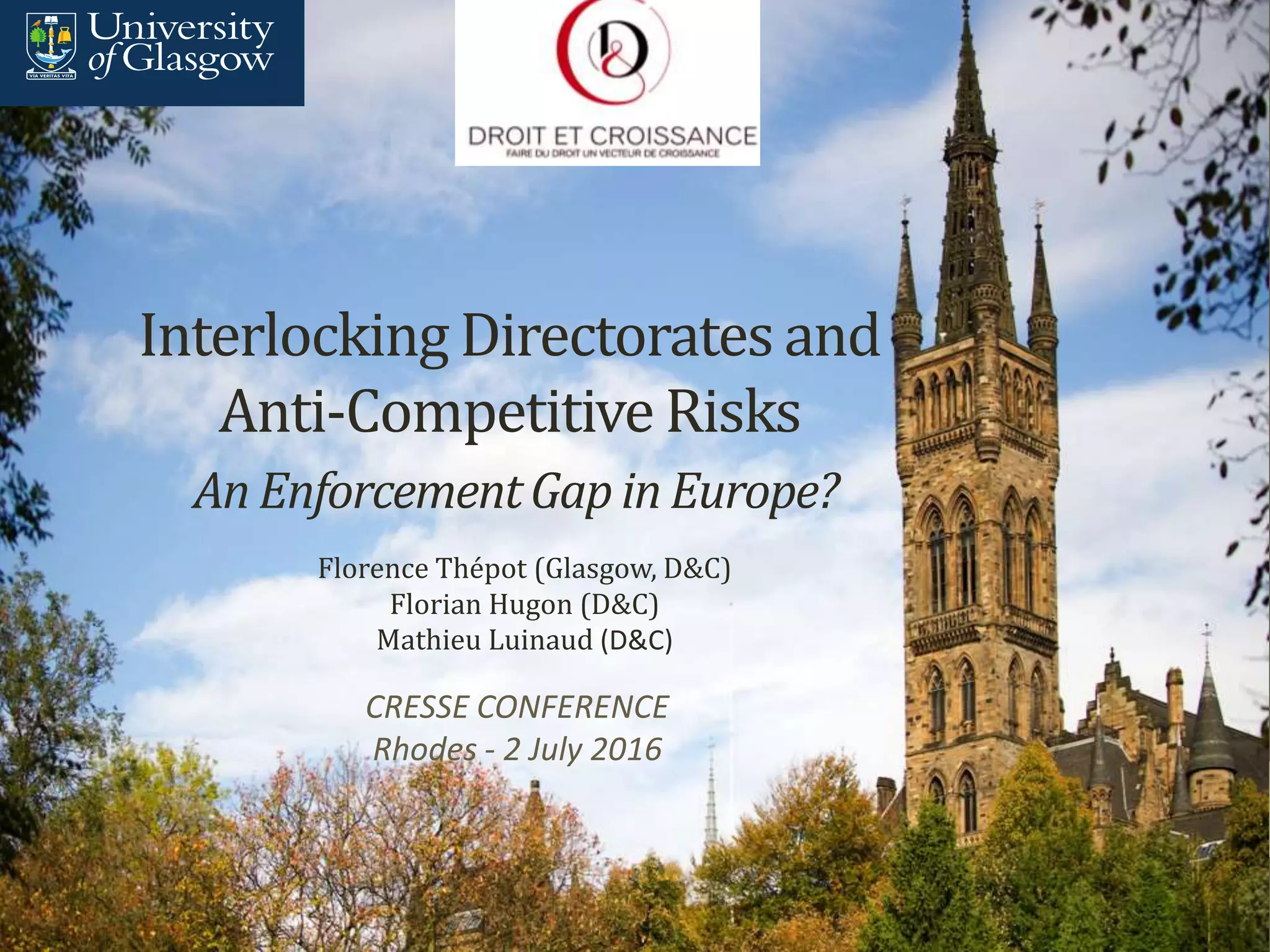 Interlocking Directorates and Anti-Competitive Risks ? An Enforcement ...