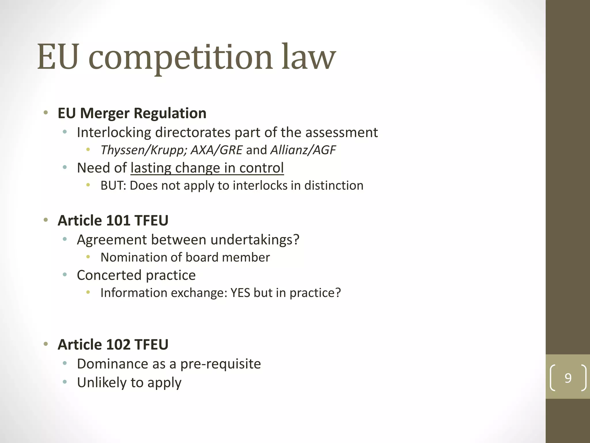 Interlocking Directorates and Anti-Competitive Risks ? An Enforcement ...