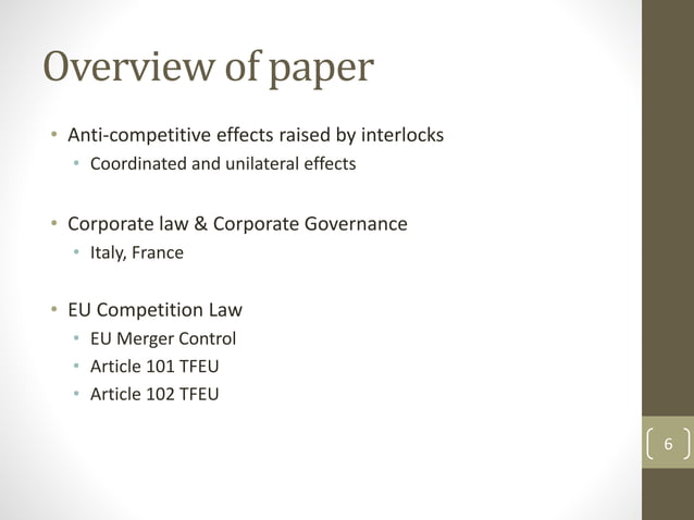 Interlocking Directorates and Anti-Competitive Risks ? An Enforcement ...