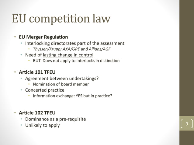 Interlocking Directorates and Anti-Competitive Risks ? An Enforcement ...