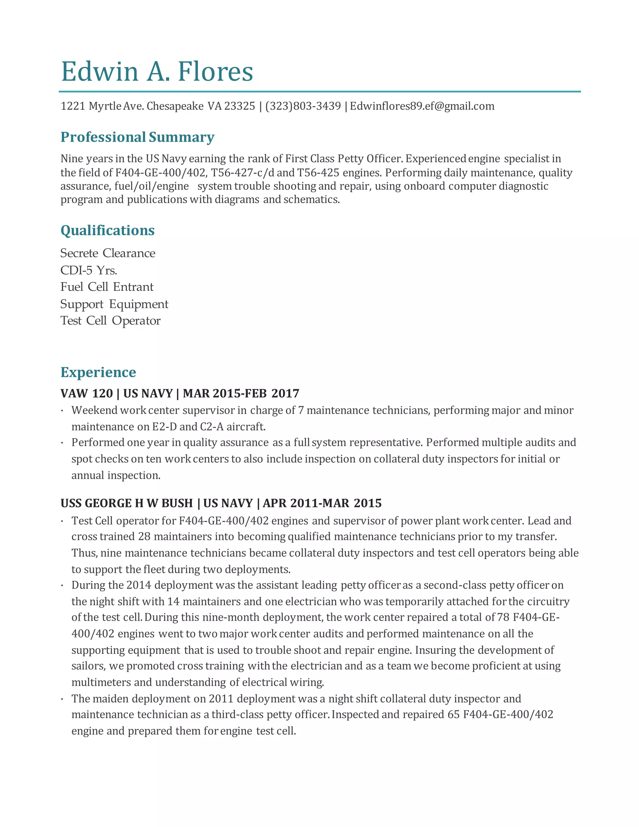 Flores edwin a resume | DOCX