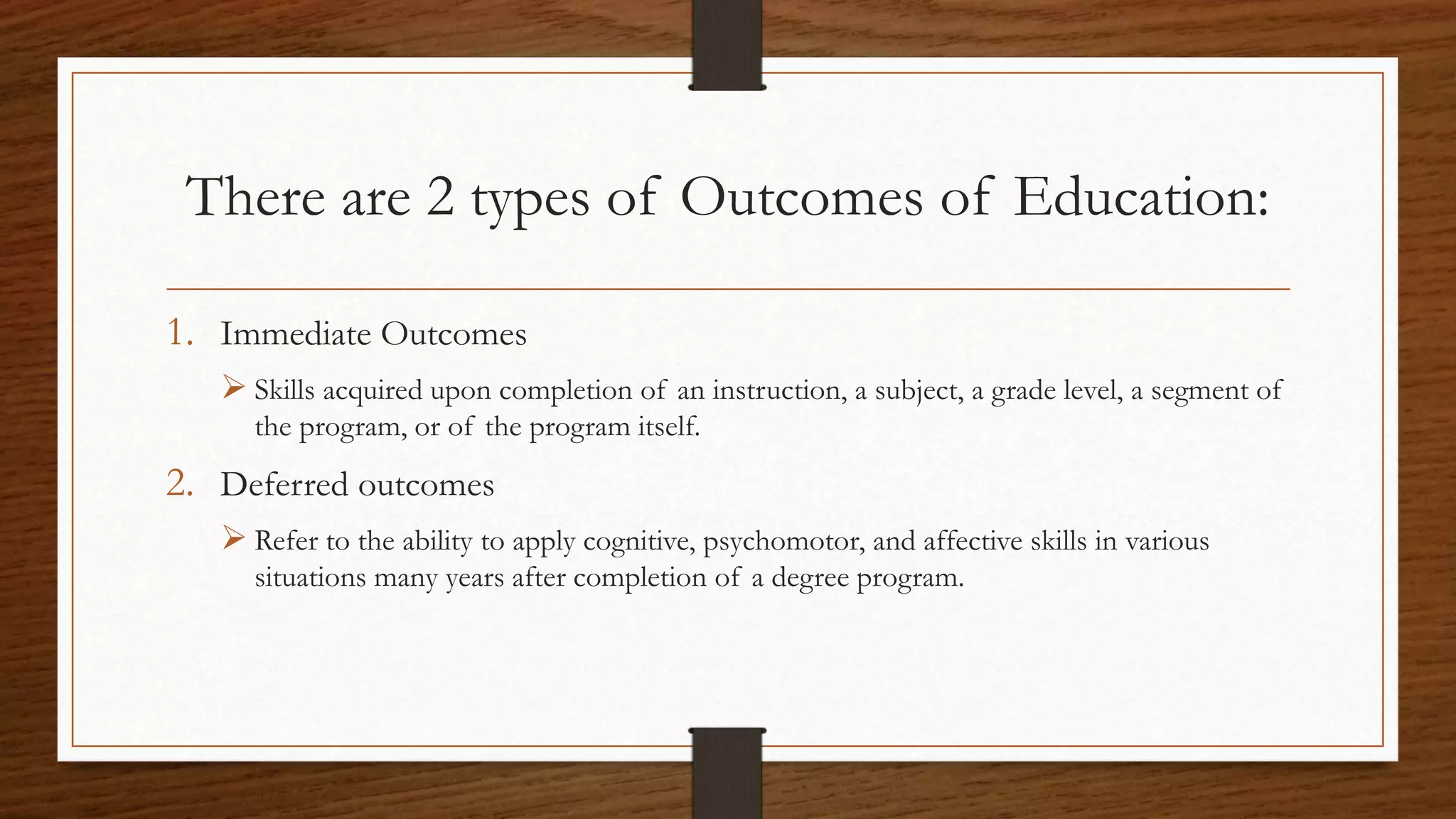 Shift to educational focus from content to learning outcome | PPTX