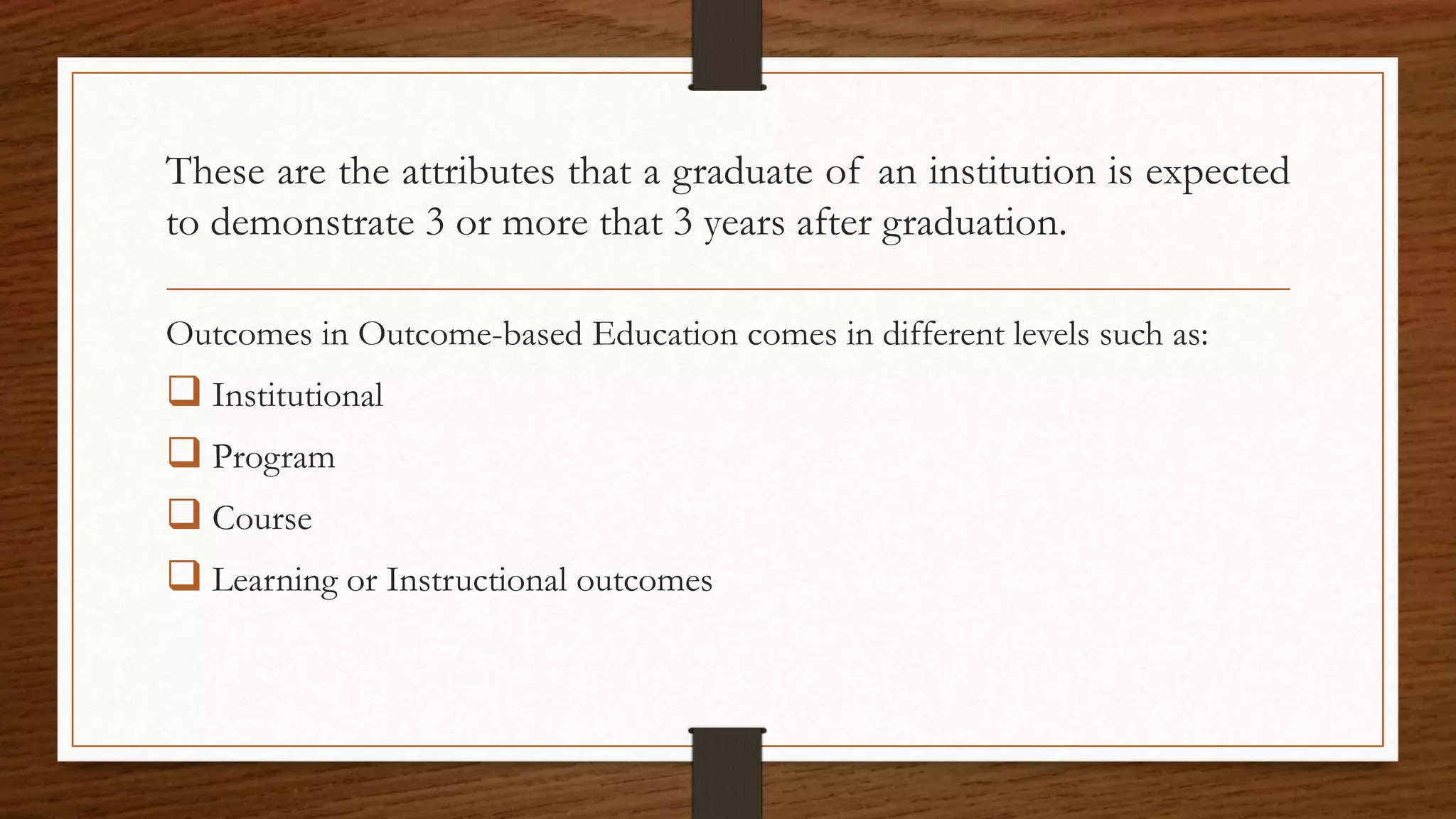 Shift to educational focus from content to learning outcome | PPTX