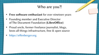 SFSCON23 - Florian Effenberger - Community tidbits | PDF