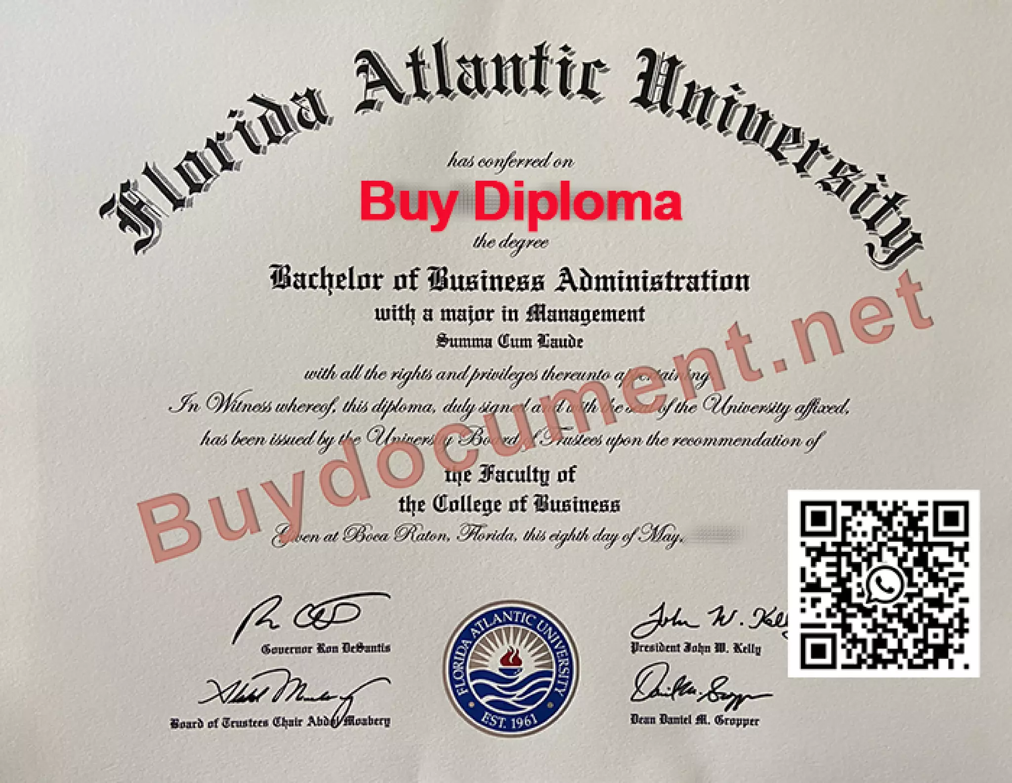 Florida Atlantic University diploma | PDF