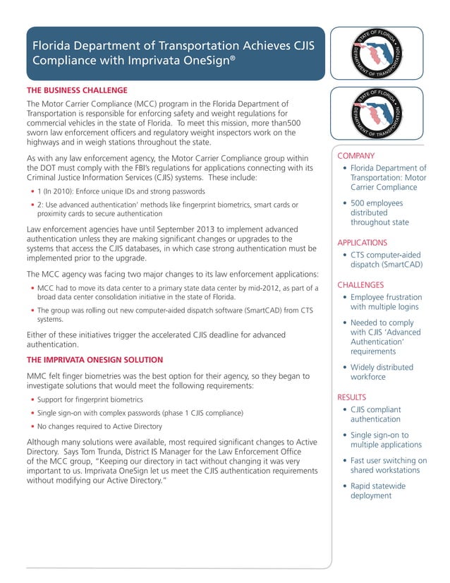 Florida Dept. of Transportation Success Story | PDF