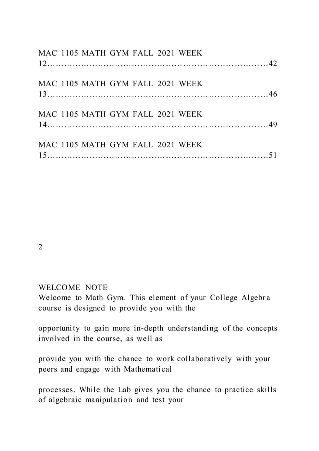 FLORIDA INTERNATIONAL UNIVERSITY MATH GYM STUDENT | DOCX