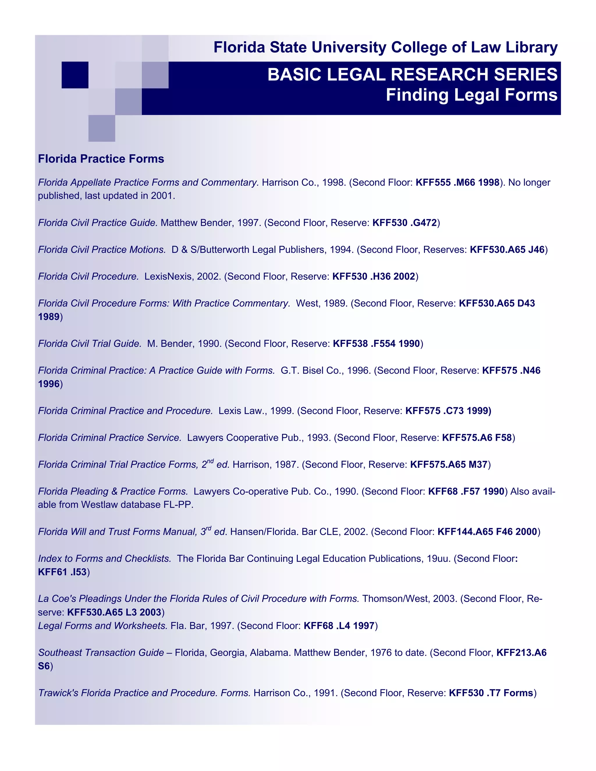 Florida Legal Forms | PDF
