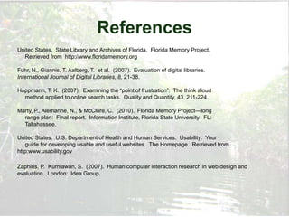 Florida Memory Project and Usability | PPTX | Databases | Computer Software and Applications