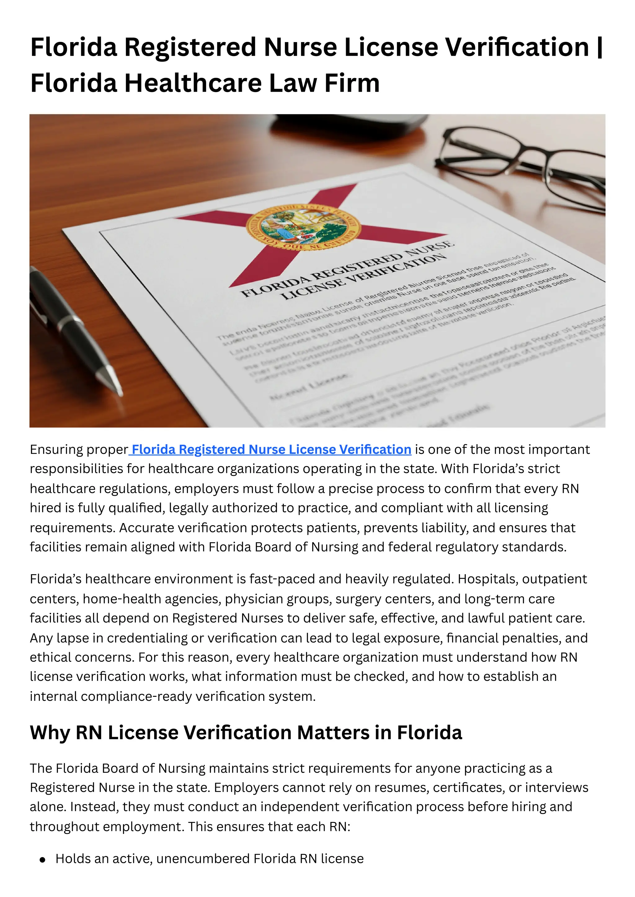 Florida Registered Nurse License Verification: A Comprehensive ...