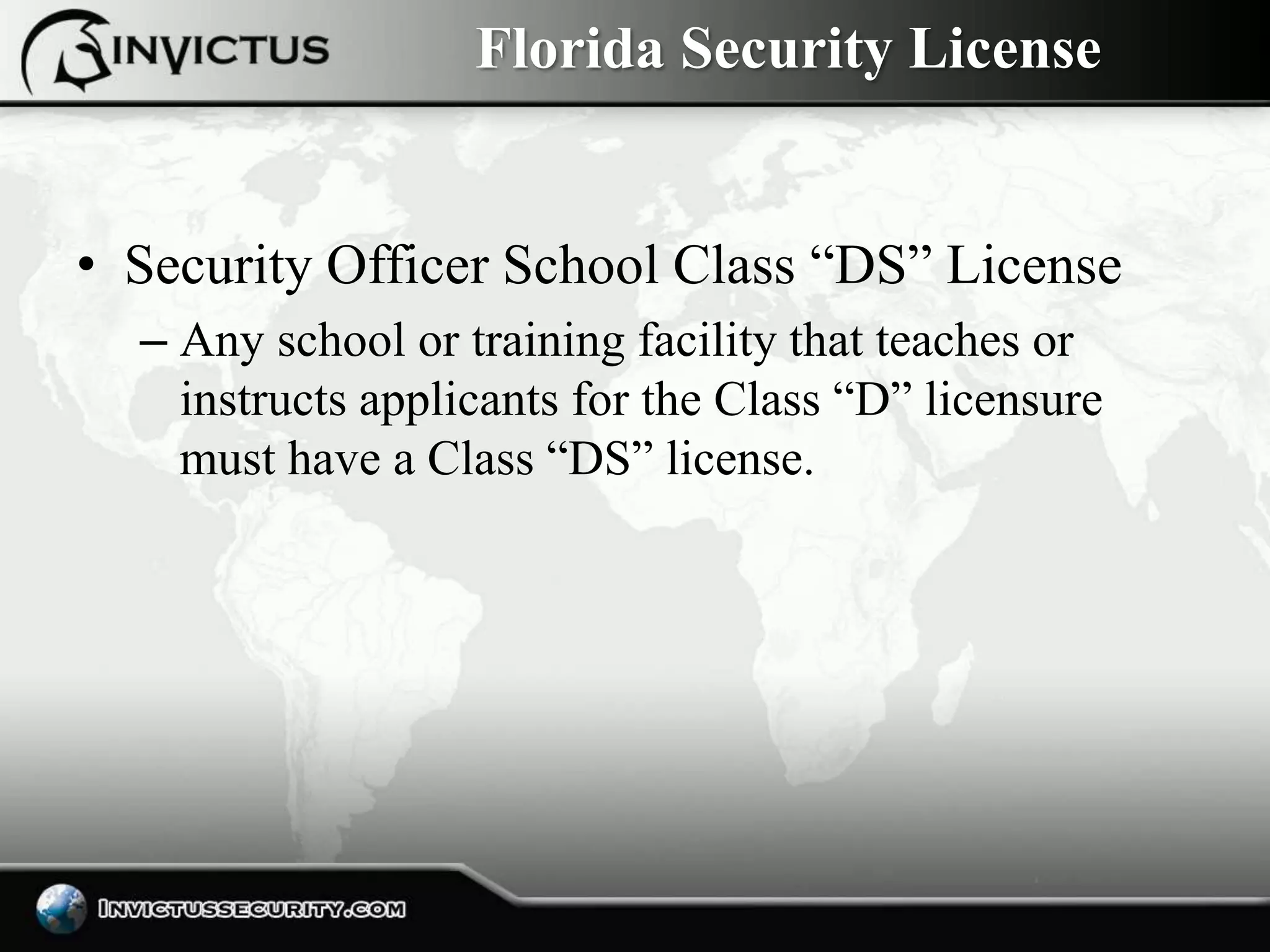 Florida Security License Types | PPTX